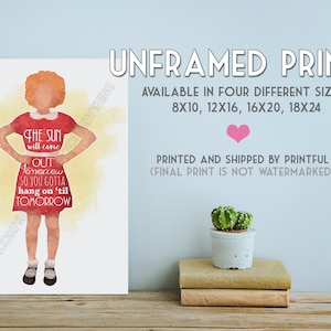 Tomorrow Orphan Annie Wall Art Print -- UNFRAMED / Musical Theater ...
