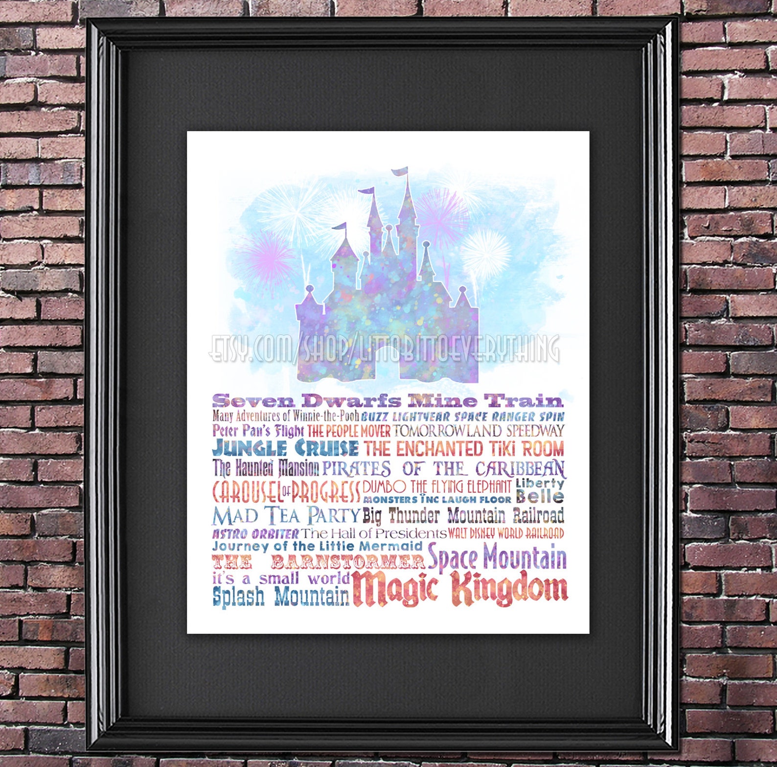Disney World Magic Kingdom 2018 Printable Art DIGITAL / - Etsy