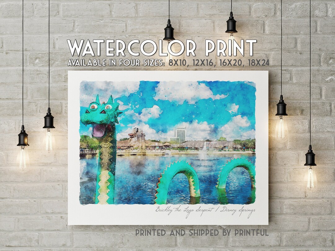 Watercolor Disney Springs -- UNFRAMED Wall Art Print / Brickley ...