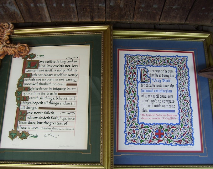 2 Jonathan Blocher Manuscriptures 1 Corinthians 13 Signed Numbered OR ...