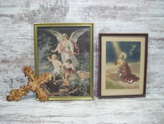 Guardian Angel Edward Gross 1945 OR Christ in Gethsemane - Etsy
