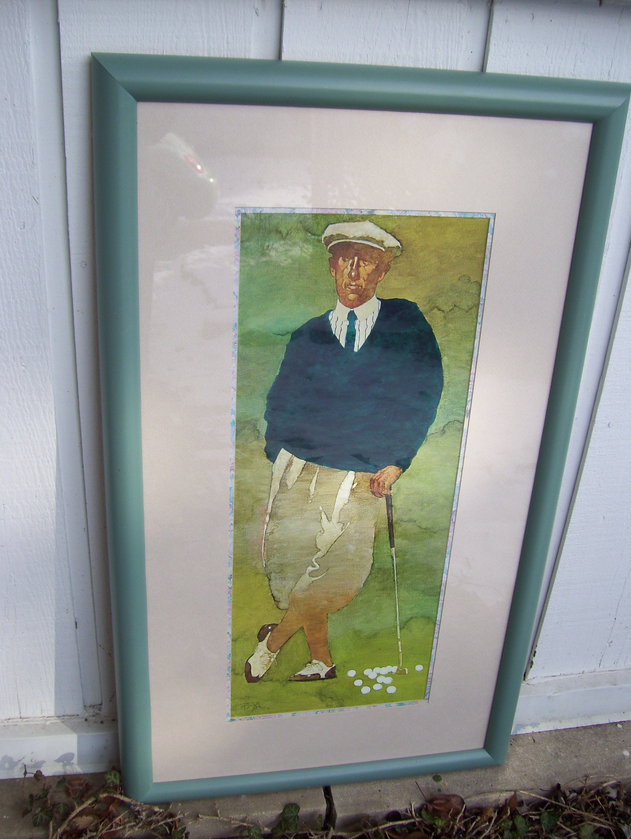 LARGE Bart Forbes the Vintage Golfer Male Golfer the Golfer Classic ...