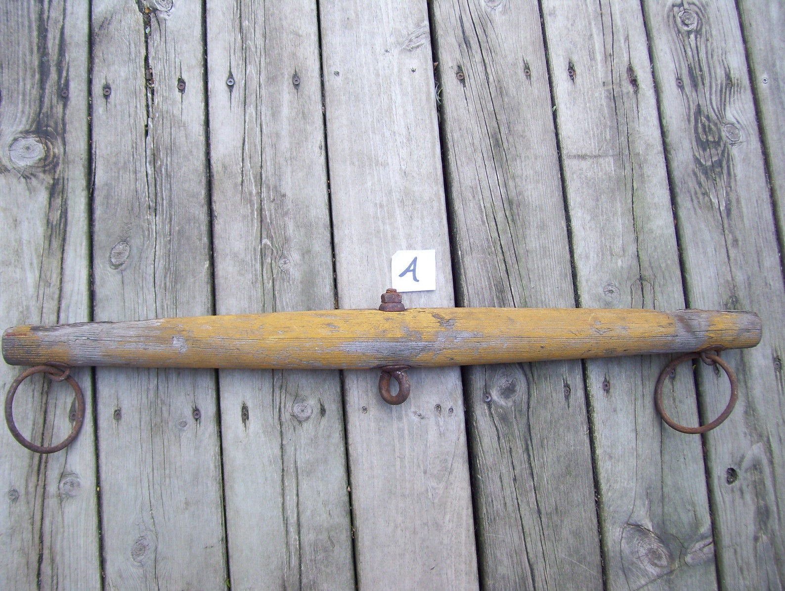 Wood Oxen Yoke Farmhouse Primitive Wood Iron Singletree Whiffletree ...