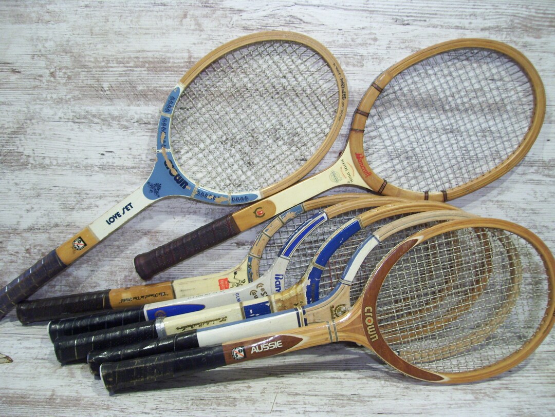 Wood Tennis Rackets ABC World of Sports Love Set Crown Aussie - Etsy ...