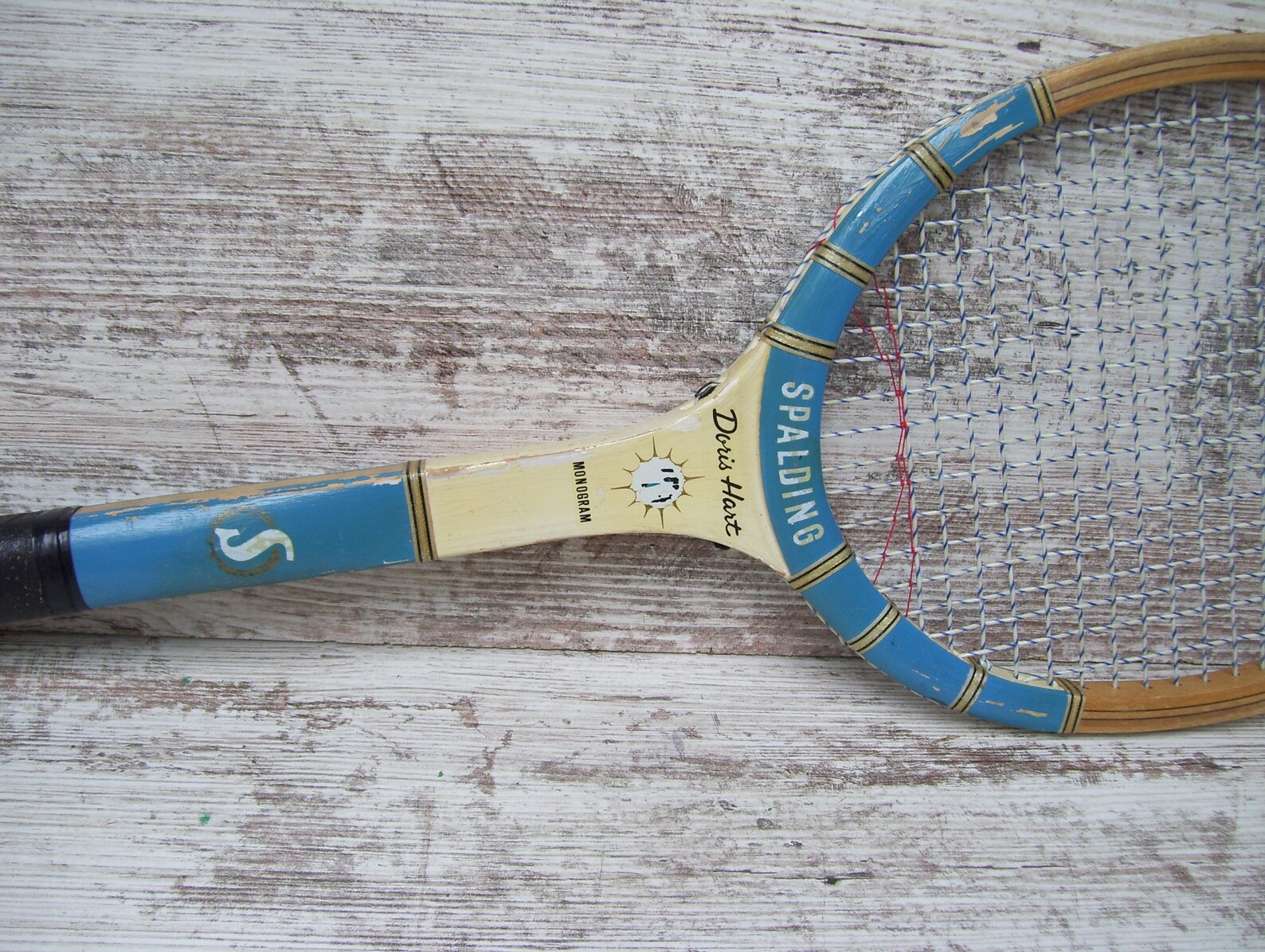 Wood Tennis Racket Wilson Billie Jean King Miss Chris Evert Maureen ...