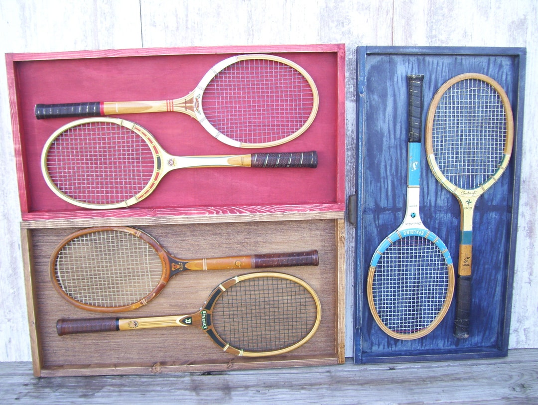 Wood Tennis Rackets Wilson Doris Hart Davis TAD Dunlop Maxply Mercer ...