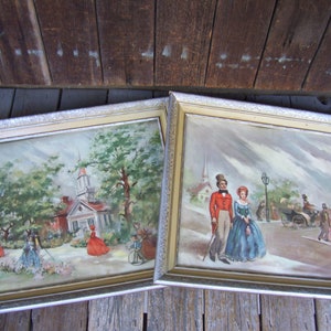 1961 Florence Kroger Victorian Print Strolling Couples Church ...