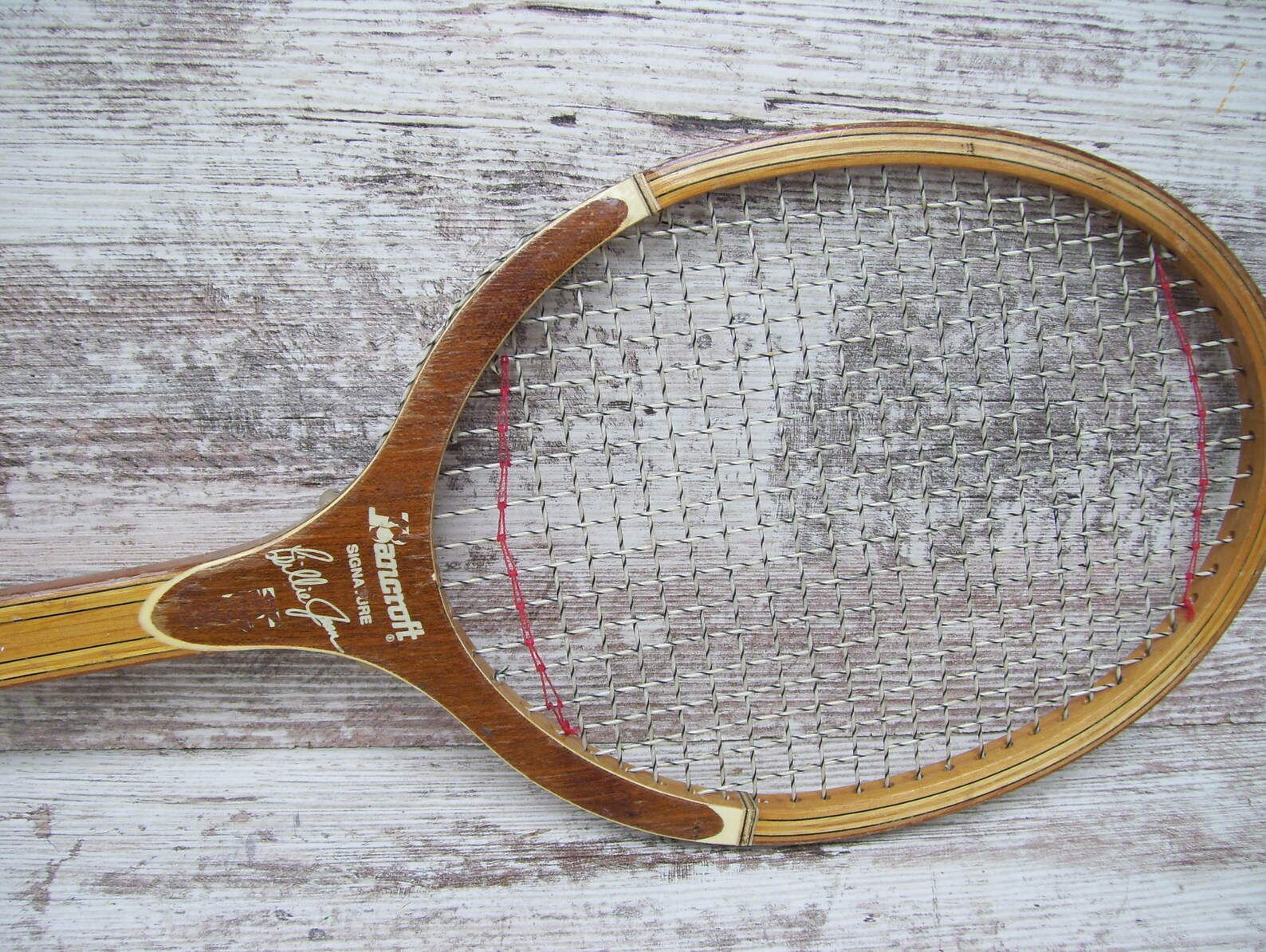 Wood Tennis Racket Wilson Billie Jean King Miss Chris Evert Maureen ...