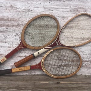 Wood Tennis Rackets Wright and Ditson Trophy Spalding Pancho Gonzales ...