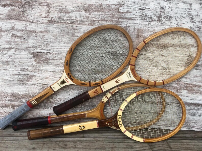 Wood Tennis Rackets Wright and Ditson Trophy Spalding Pancho Gonzales ...
