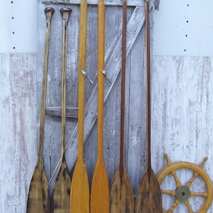 2 Vintage Wooden Boat Oars Cavpro 64 OR 59 Walnut Stained Wood Oar ...
