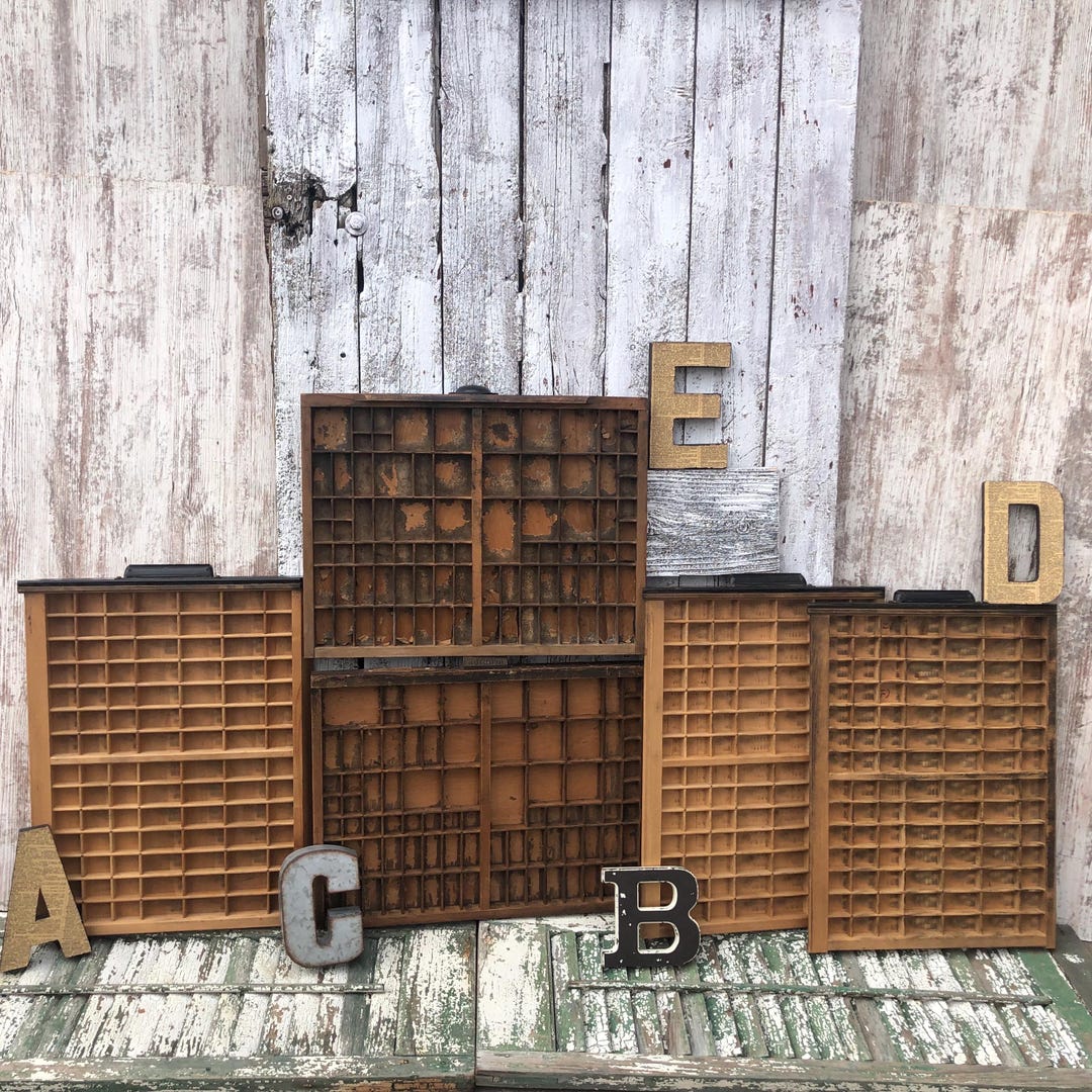 Hamilton Printers Drawer Letterpress Tray Wood Sections Display ...