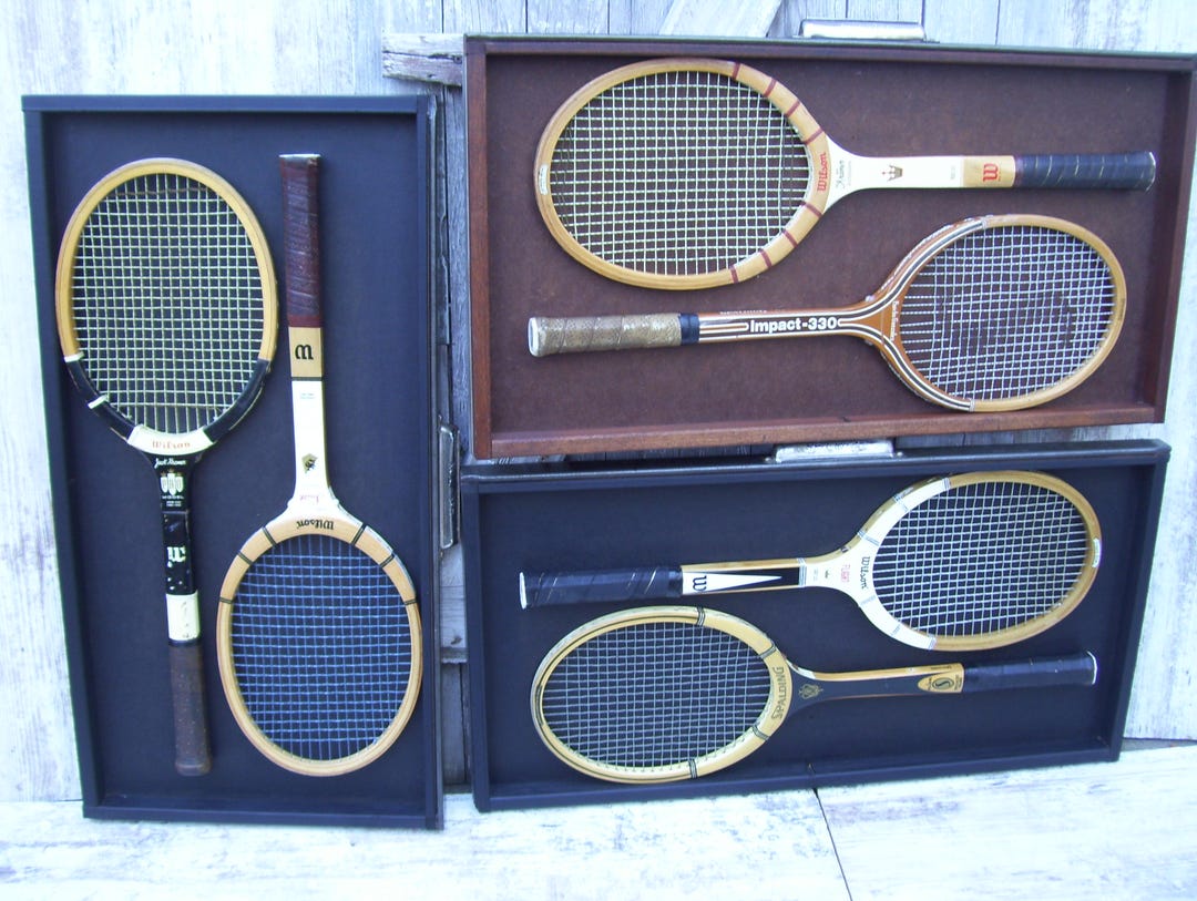 Wood Tennis Rackets Wilson Jack Kramer Stan Smith Spalding Pancho ...
