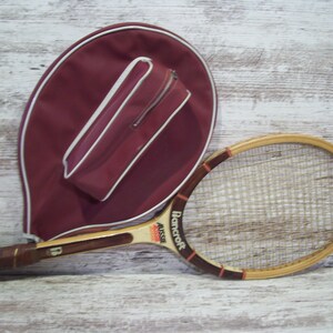 Wood Tennis Racquet Vinyl Cover Fabric Protector Wilson Jack Kramer ...