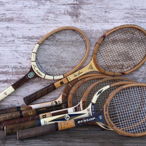 Wood Tennis Rackets Wilson Jimmy Connors Cliff Richey Spalding Fred ...