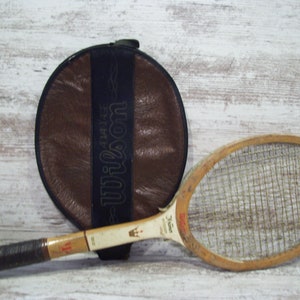 Wood Tennis Racquet Vinyl Cover Fabric Protector Wilson Jack Kramer ...