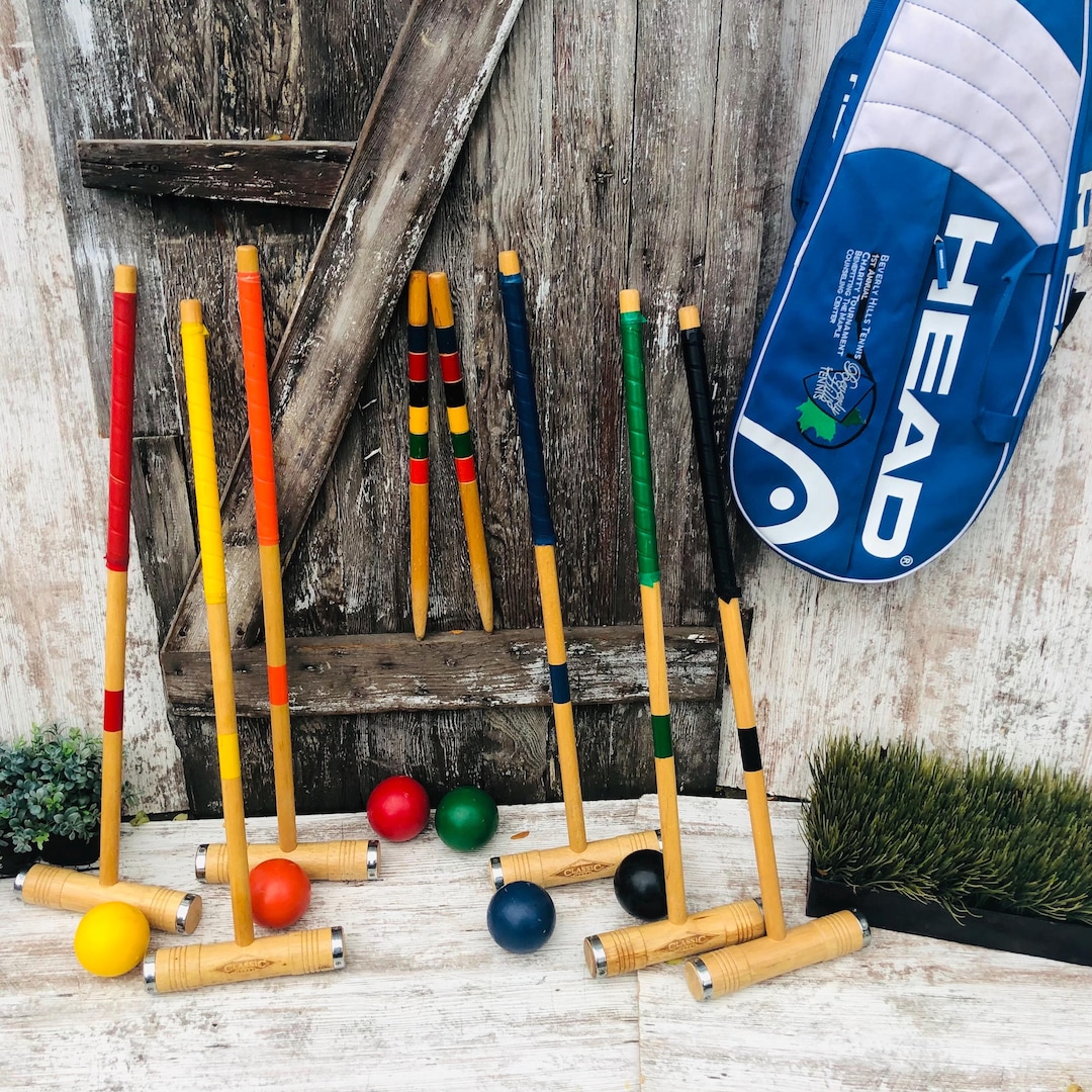 6 Player Classic Wood Croquet Set LONG 30