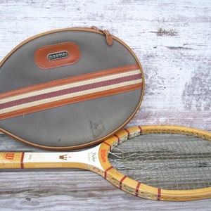 Wood Tennis Racquet Vinyl Cover Fabric Protector Wilson Jack Kramer ...