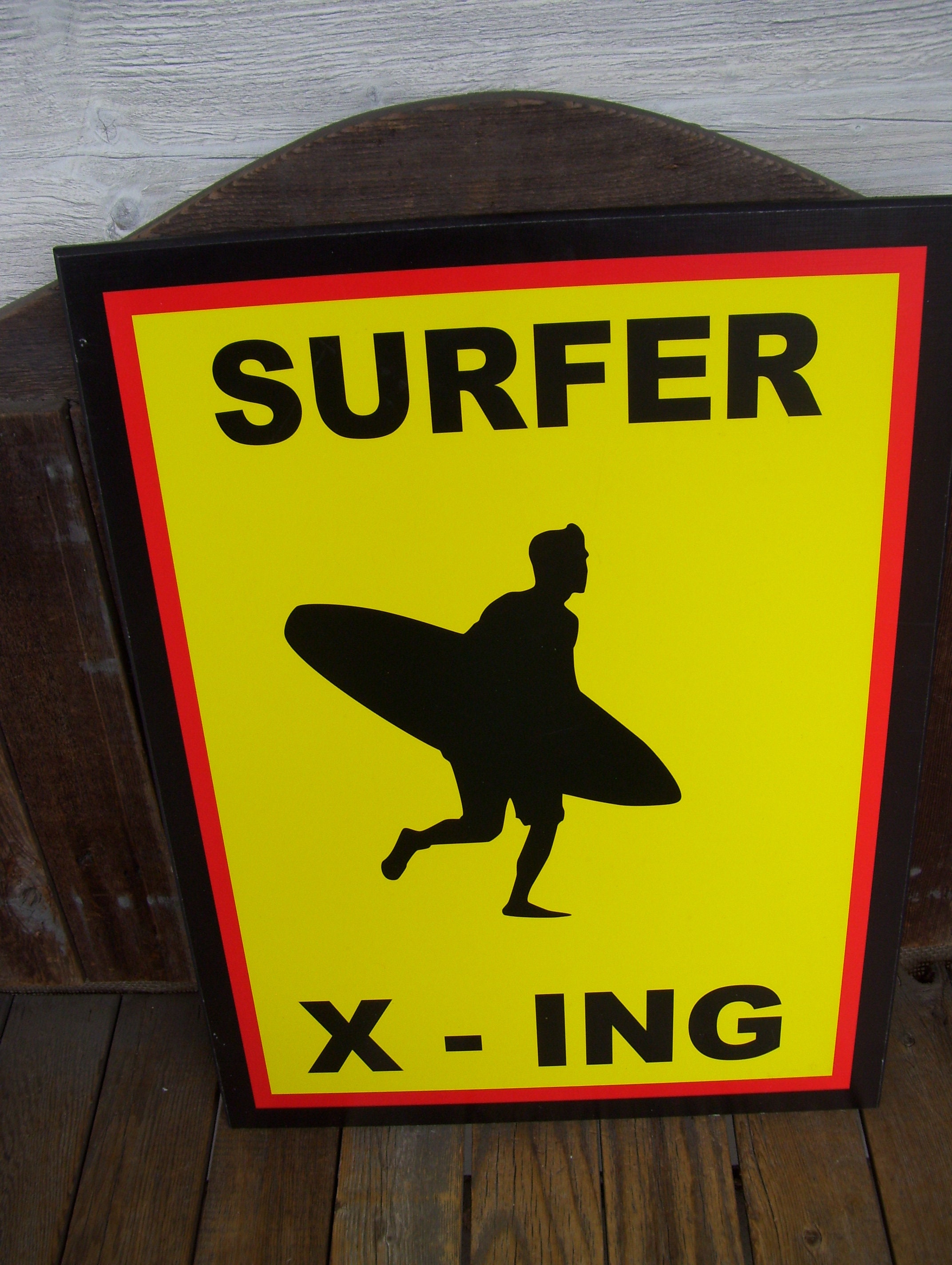 Surfer X-Ing Wood Sign Beach Ocean California Surf Large | Etsy