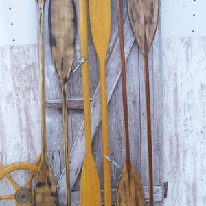 2 Vintage Wooden Boat Oars Cavpro 64 OR 59 Walnut Stained Wood Oar ...