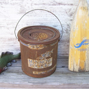 Old Pal Bait Bucket Minnow Fishing Floating Bucket Woodstream Lake ...