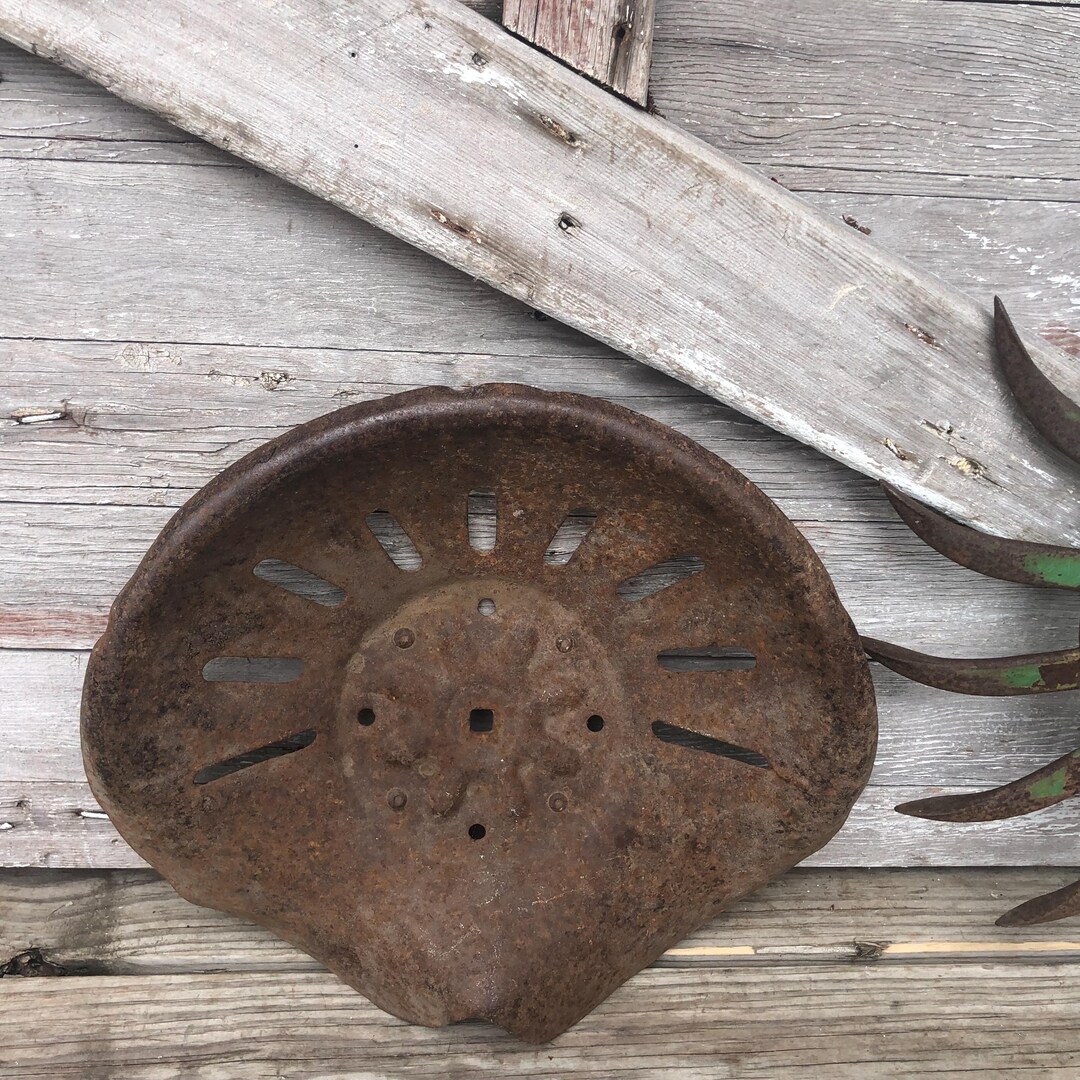 Primitive Tractor Seat Farmhouse Rustic Tool Implement Farm Country ...