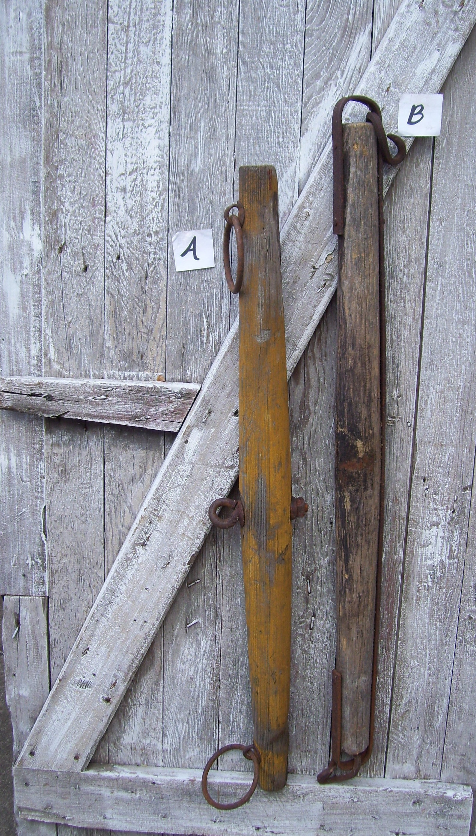 Wood Oxen Yoke Farmhouse Primitive Wood Iron Singletree Whiffletree ...