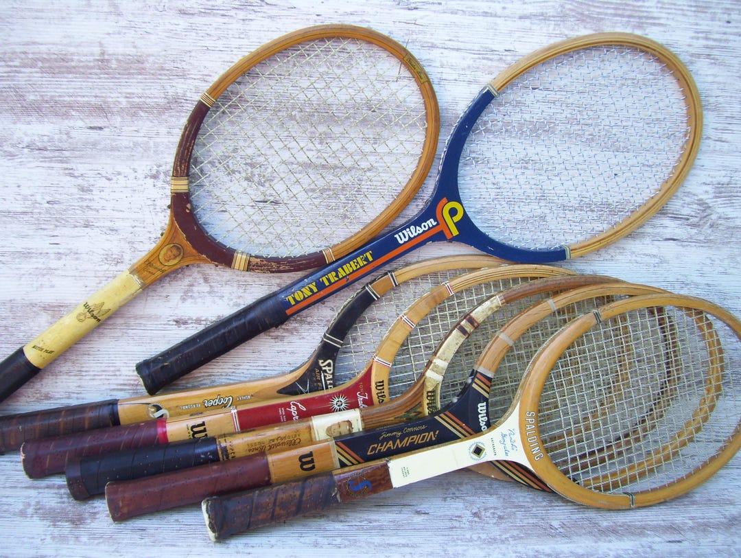 Wood Tennis Rackets Wilson Jack Kramer Ellsworth Vines Tony Trabert ...