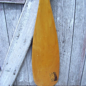 Vintage Wooden Canoe Paddle Feather Brand Wedge Insert Beaver Paddles ...