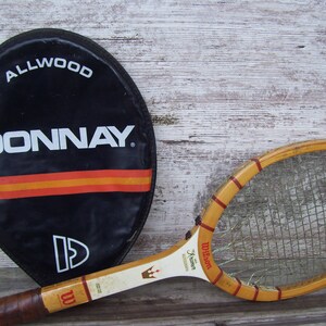 Wood Tennis Racquet Vinyl Cover Fabric Protector Wilson Jack Kramer ...