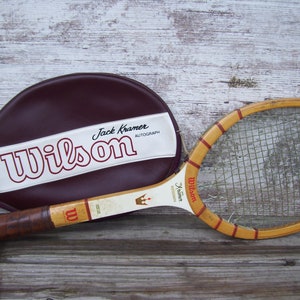 Wood Tennis Racquet Vinyl Cover Fabric Protector Wilson Jack Kramer ...