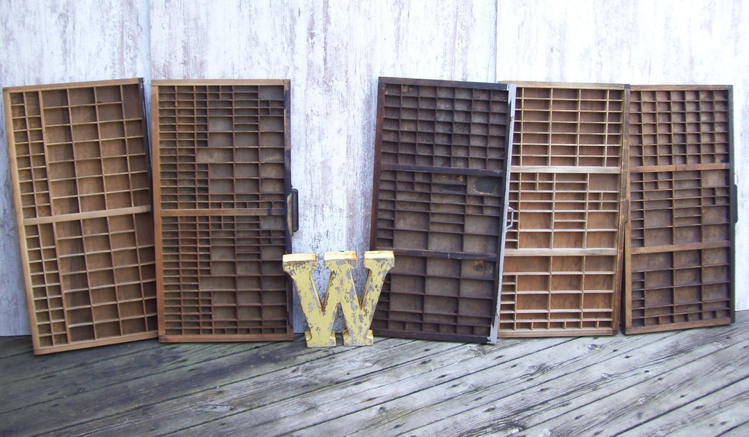 Hamilton Printers Drawer Letterpress Wood Sections Display Primitive ...