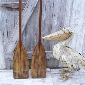 2 Vintage Wooden Boat Oars Cavpro 64 OR 59 Walnut Stained Wood Oar ...