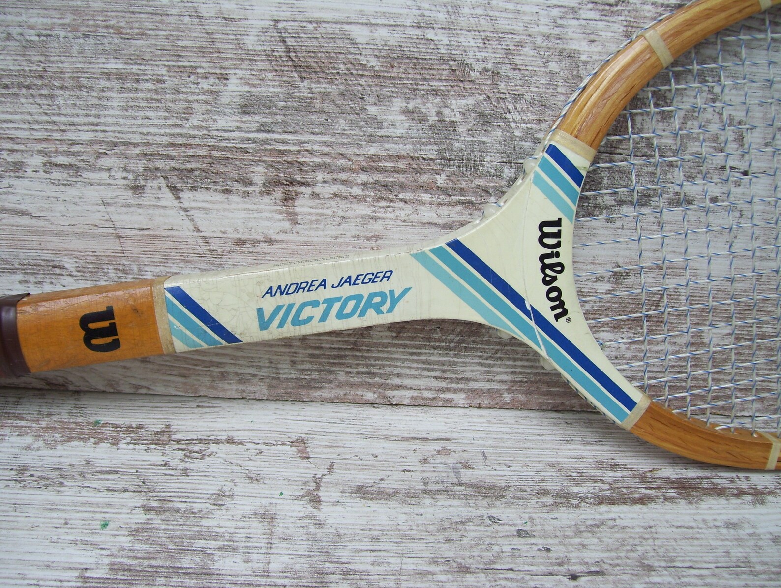 Wood Tennis Racket Wilson Billie Jean King Miss Chris Evert Maureen ...