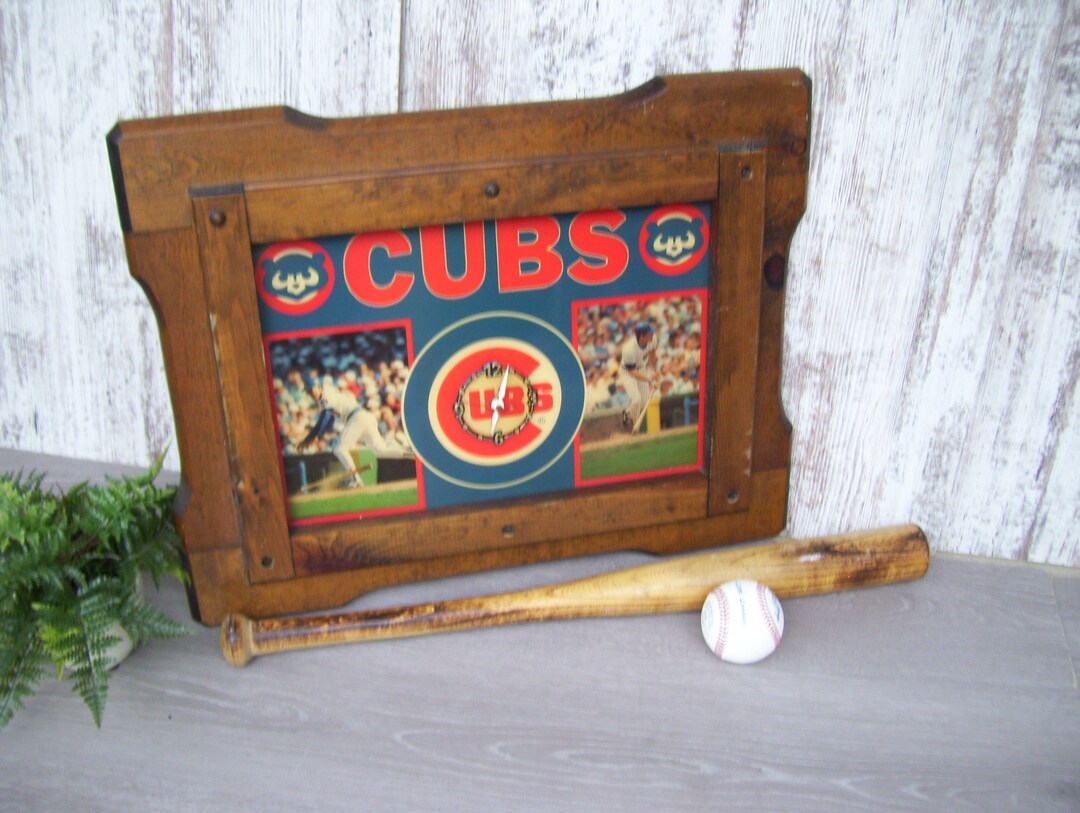 Chicago Cubs Clock Vintage Sports Cubbies Man Cave Non Working Major ...