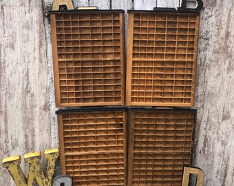 Hamilton Printers Drawer Letterpress Wood Sections Display Primitive ...