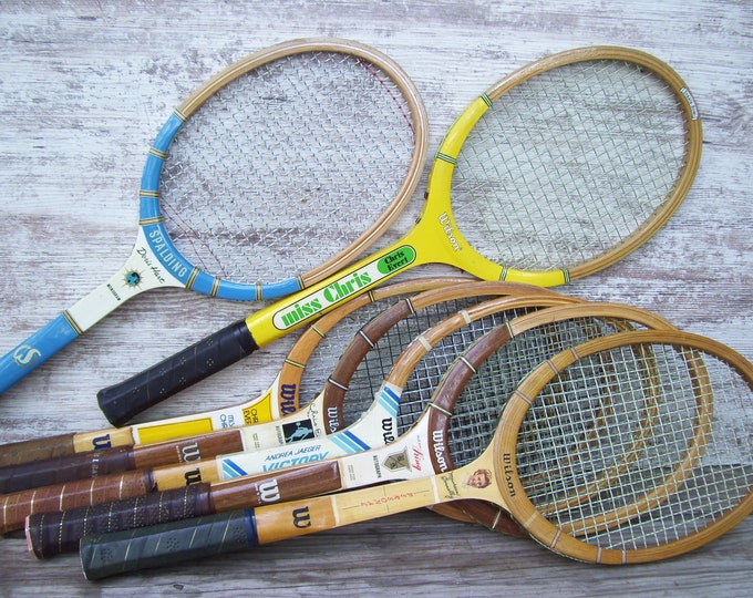 Rare Vintage Billie Jean King Wilson Wooden Tennis Racquet Strata-bow ...