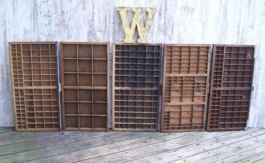 Hamilton Printers Drawer Letterpress Wood Sections Display Primitive ...