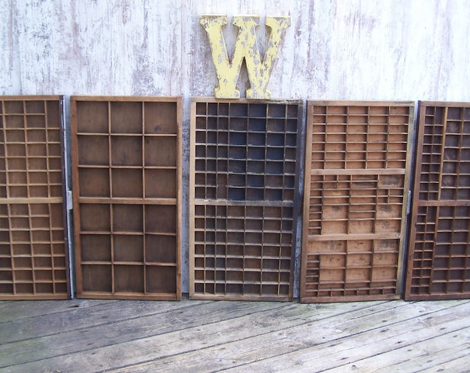 Hamilton Printers Drawer Letterpress Wood Sections Display Primitive ...
