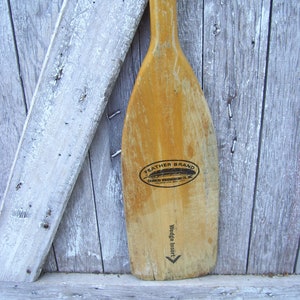 Vintage Wooden Canoe Paddle Feather Brand Wedge Insert Beaver Paddles ...