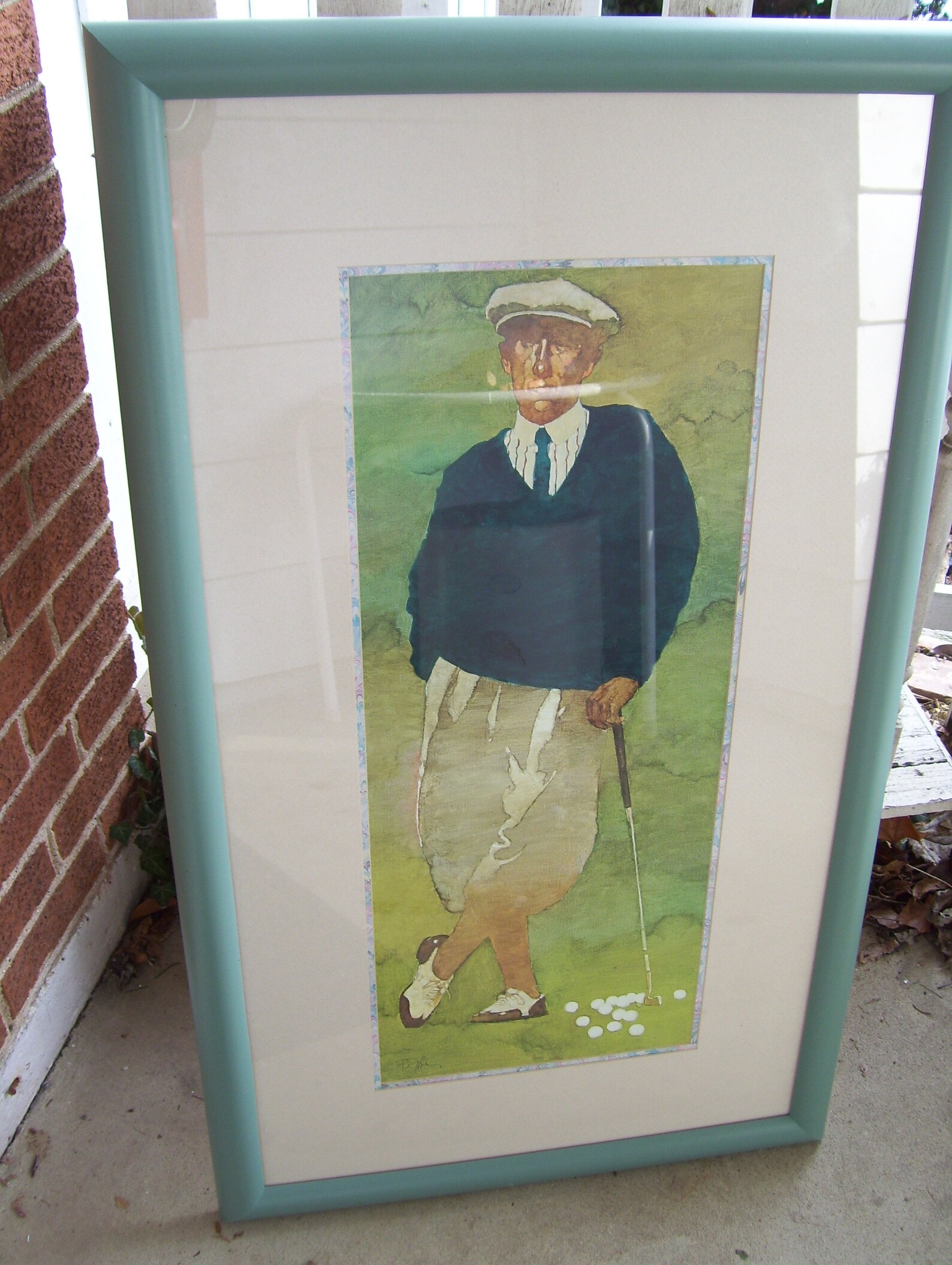 LARGE Bart Forbes the Vintage Golfer Male Golfer the Golfer Classic ...