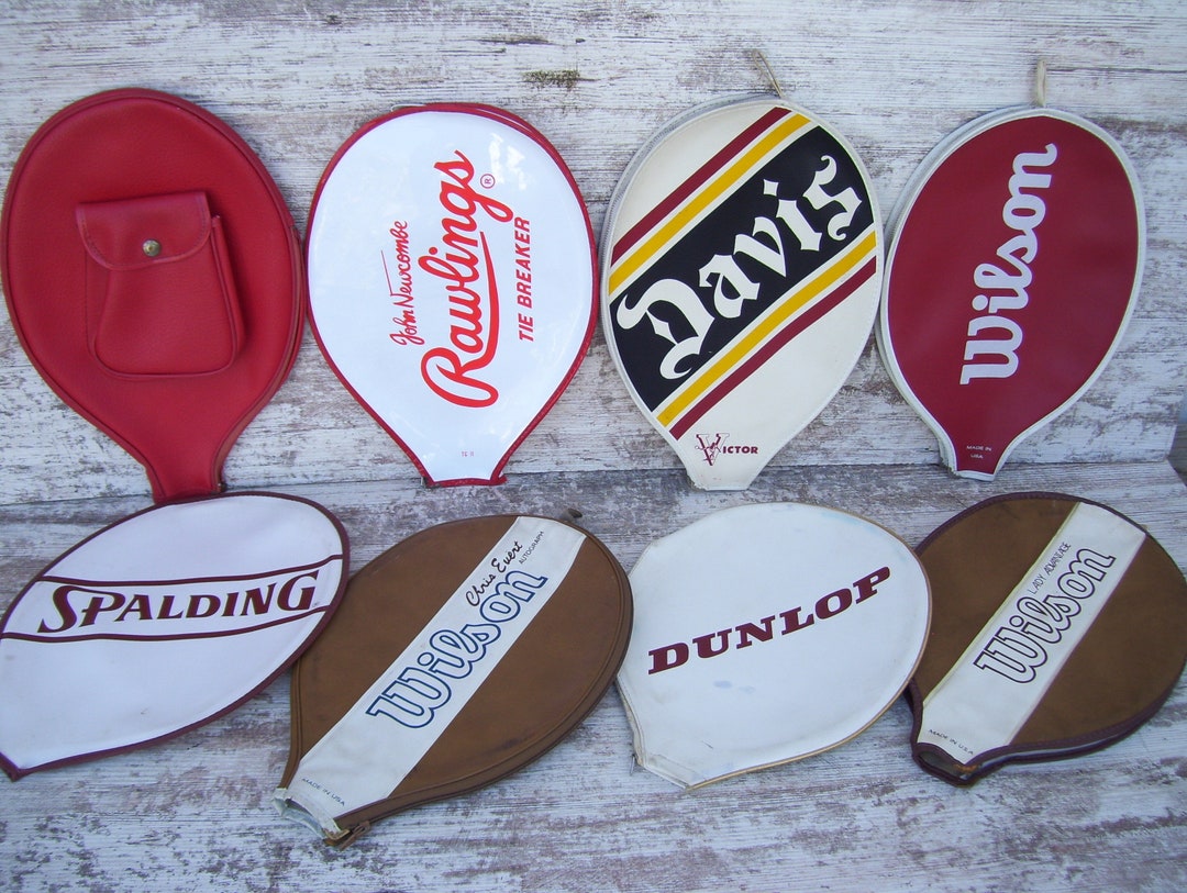 Wood Tennis Racquet Vinyl Cover Wilson Davis Spalding Dunlop Chris ...