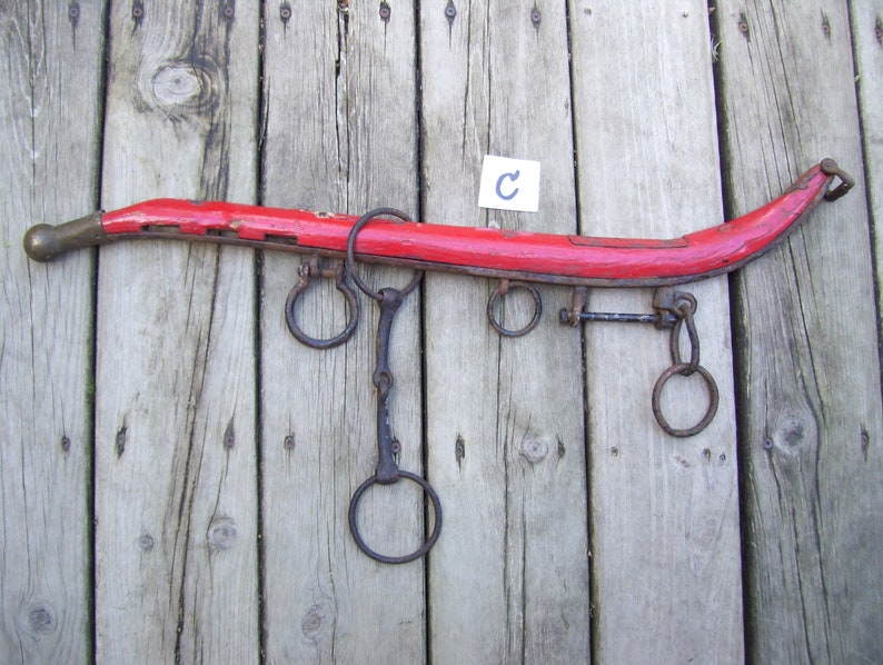 Wood Oxen Yoke Farmhouse Primitive Wood Iron Singletree Whiffletree ...