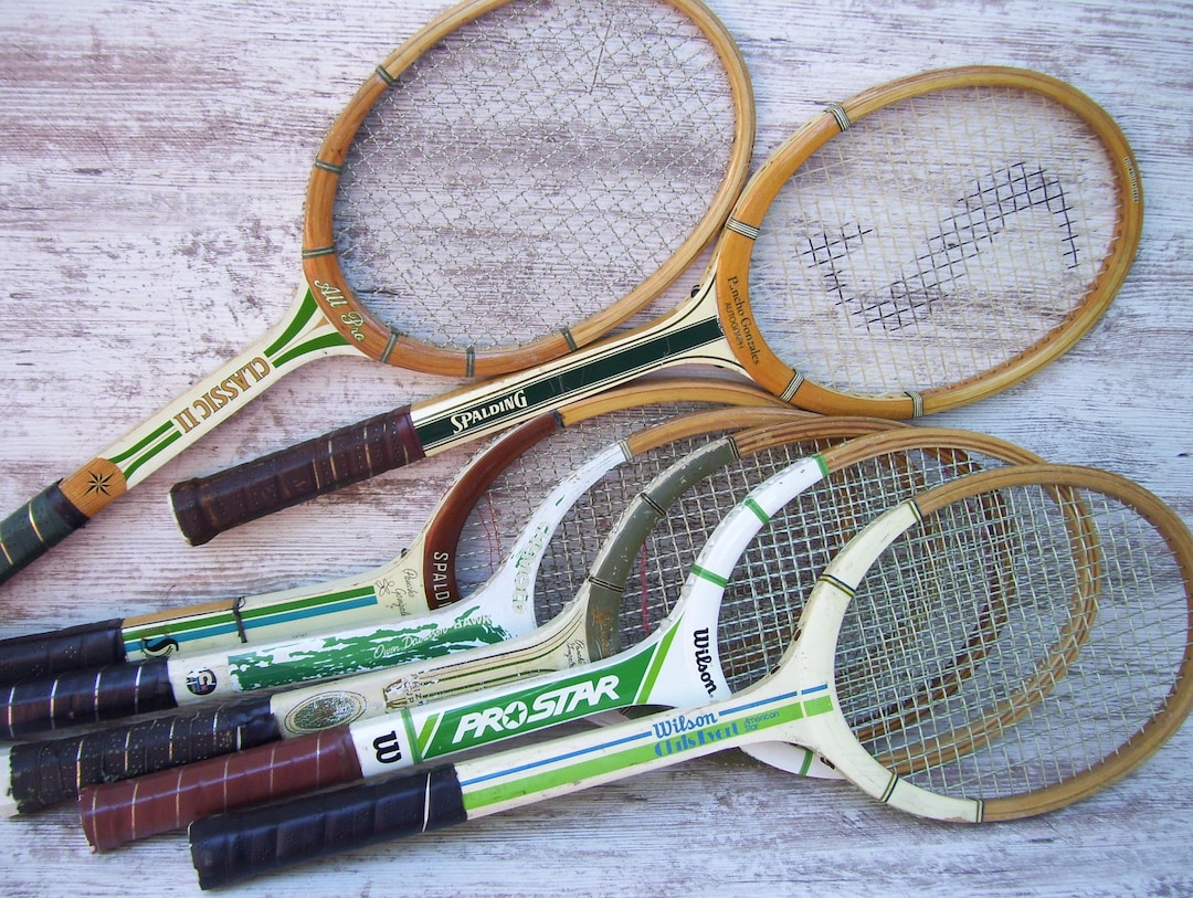 Wood Tennis Rackets Spalding Pancho Gonzales Wilson Chris Evert All ...