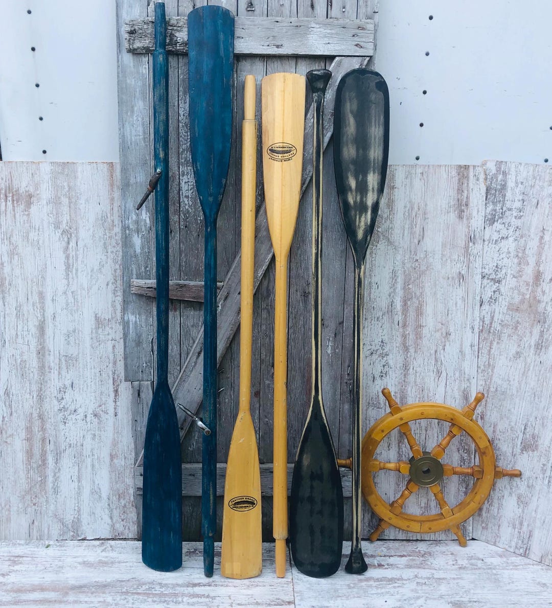 2 Feather Brand Oars 58" OR Black Stained Canoe Paddles 59" or Navy ...