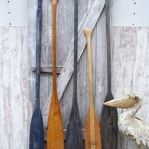 Vintage Wooden Oars Feather Brand Painted Wood Boat Oars Marine Canoe ...