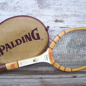 Wood Tennis Racquet Vinyl Cover Fabric Protector Wilson Jack Kramer ...