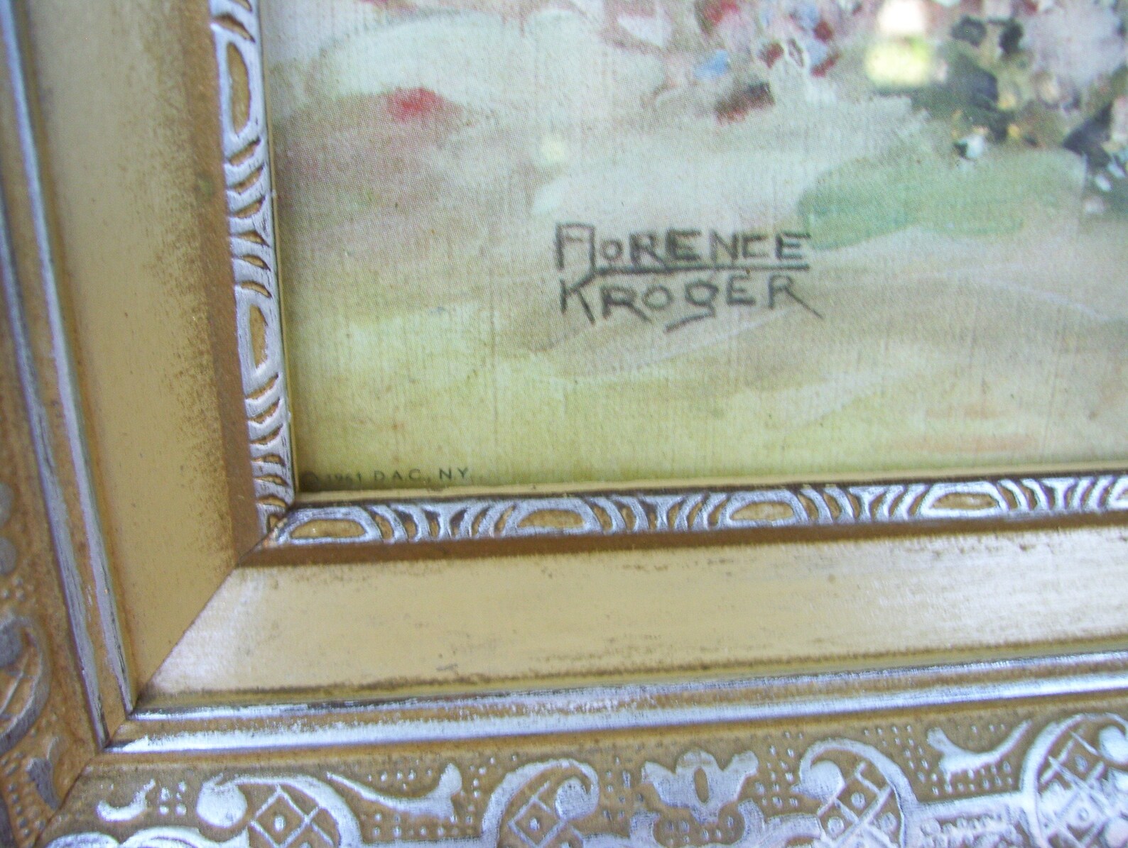 1961 Florence Kroger Victorian Print Strolling Couples Church ...