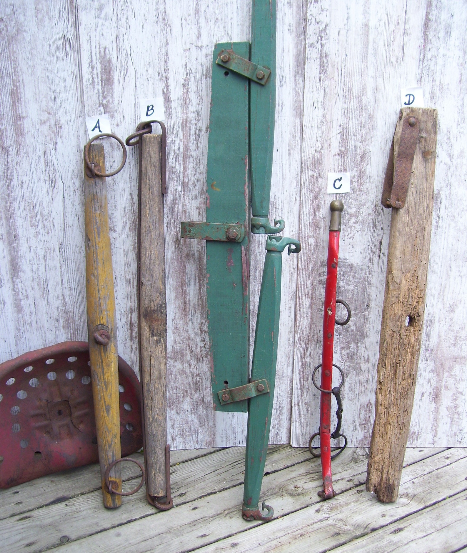 Wood Oxen Yoke Farmhouse Primitive Wood Iron Singletree Whiffletree ...