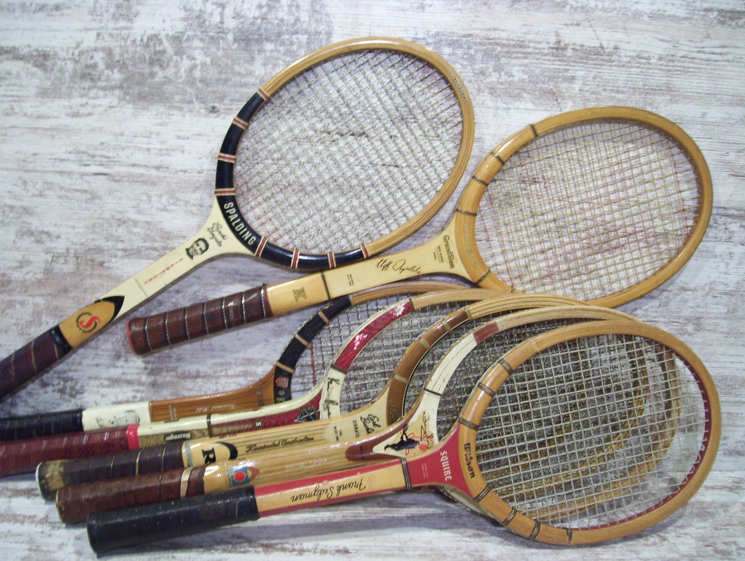 Wood Tennis Racquets Wilson Rawlings Cliff Drysdale Spalding Pancho ...